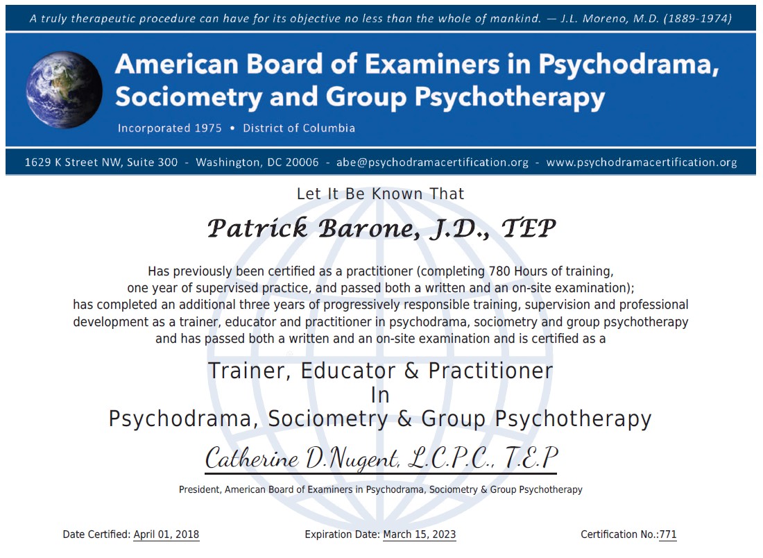 Patrick Barone Becomes First Michigan Lawyer Certified as Trainer ...